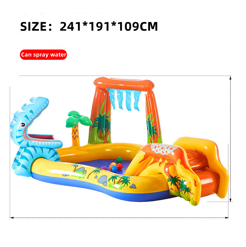 Intex Inflatable Swimming Pool for KidsDinosaur Paradise Rainbow Circle ...