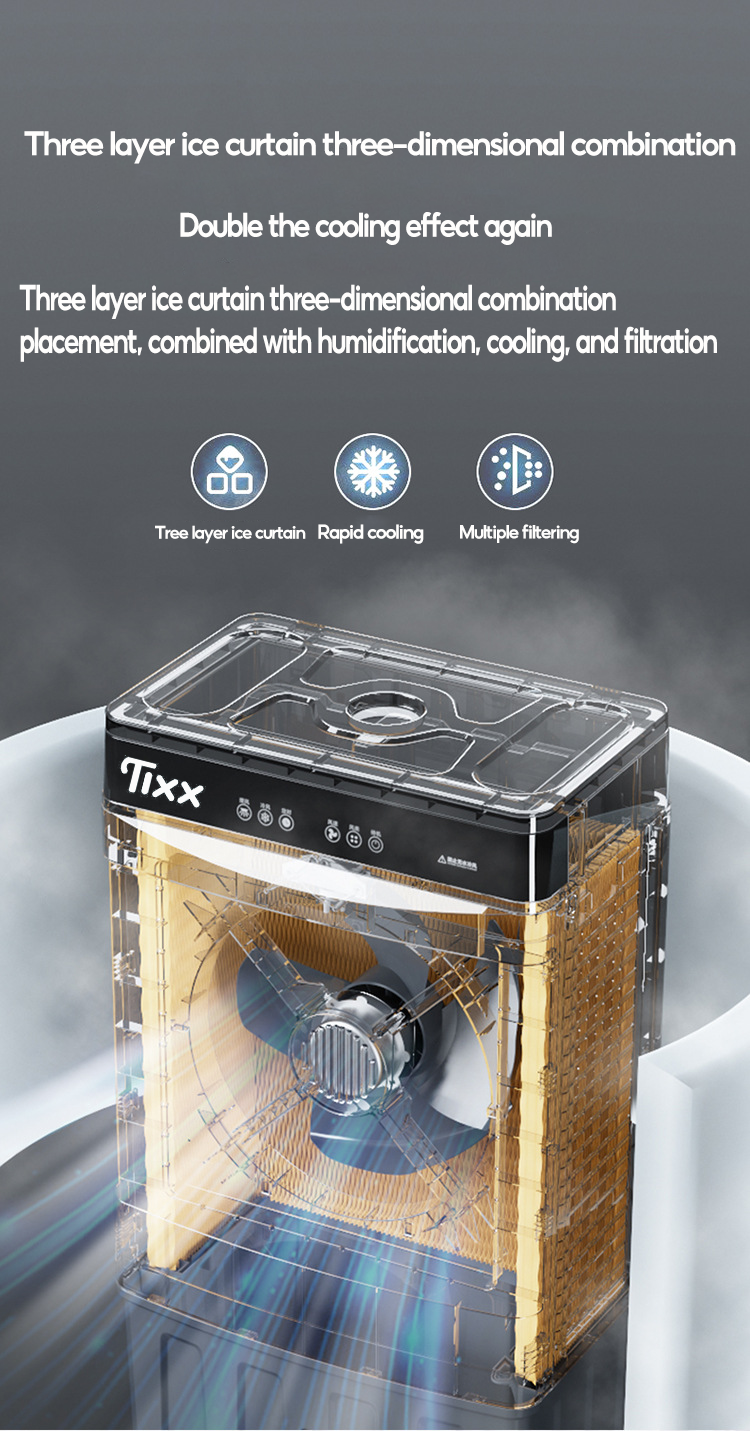 Tixx Air Cooler Fan 50L With 99% HEPA Air Purifier humidifier Electric ...