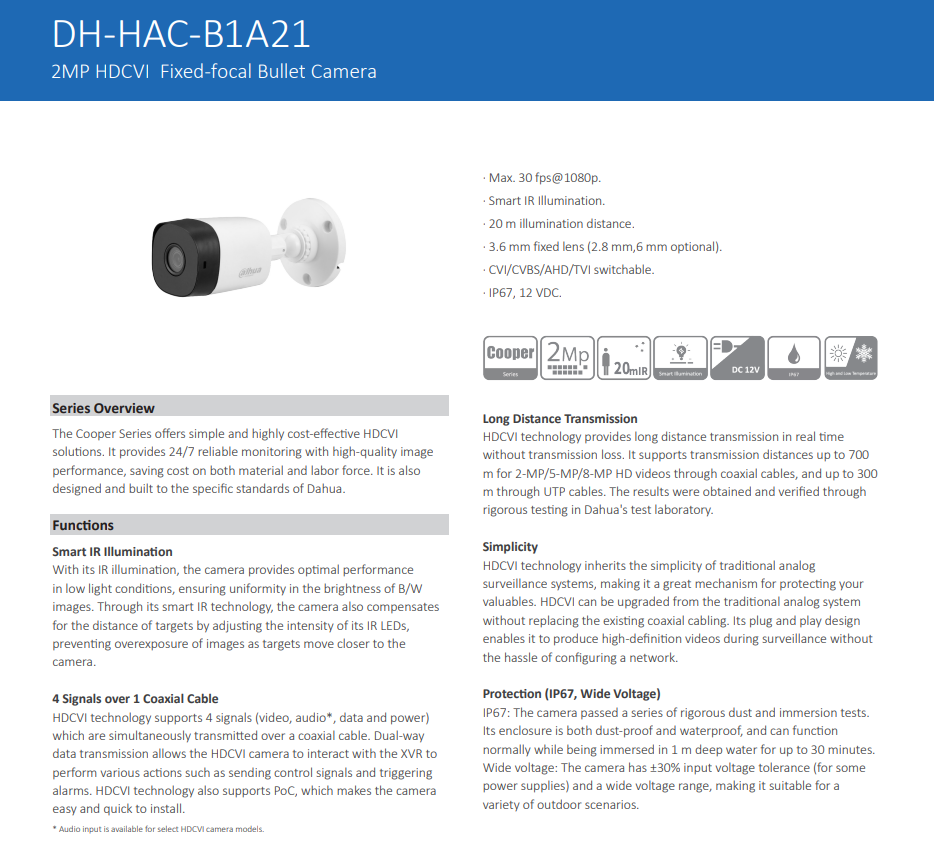 Danhua 1080P HD Easy-to-use Security System Kit (DH-KIT-CVI2MP2B2T-I ...