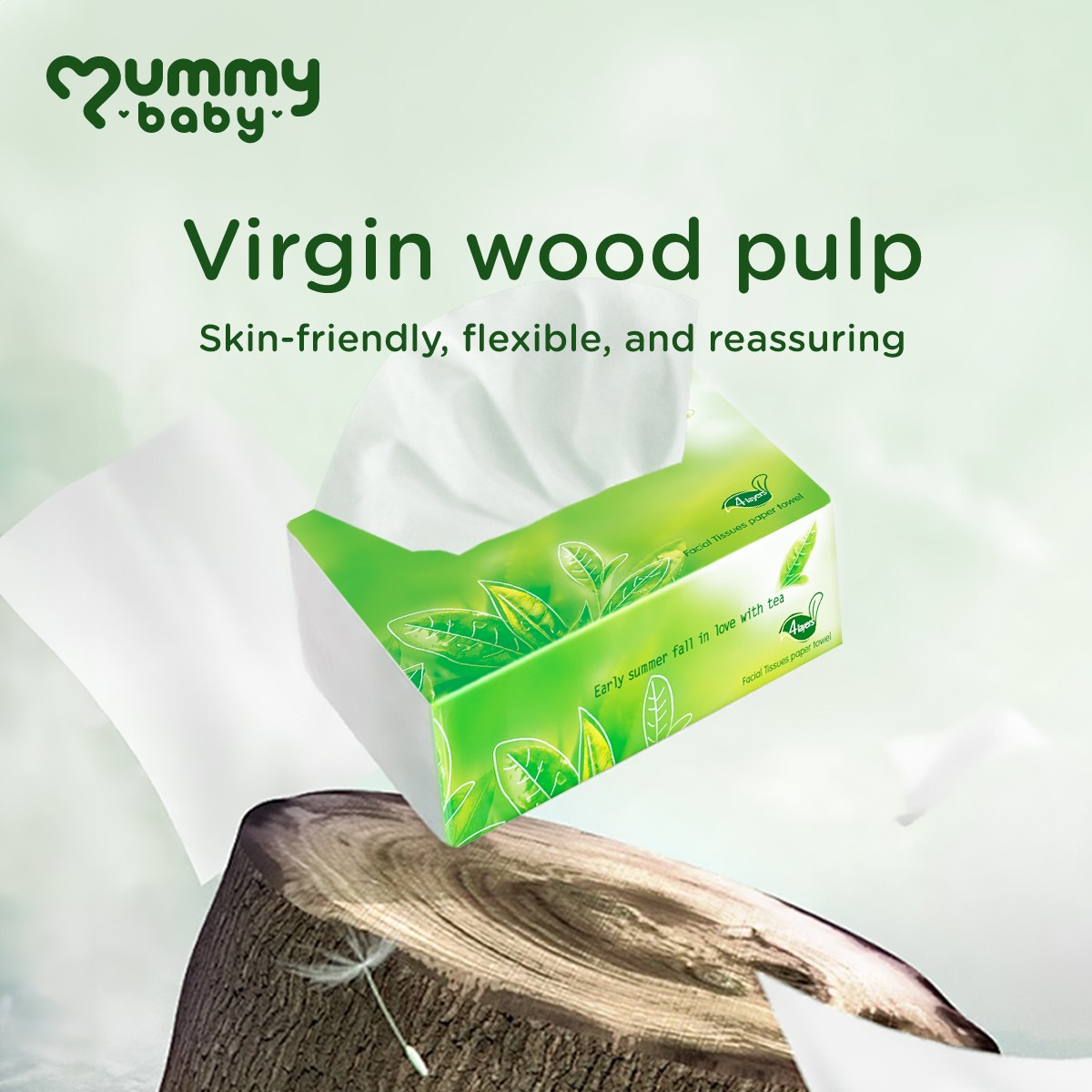 10 packing Tissue green tea Facial Tissue order Tissue 4-Ply Facial ...