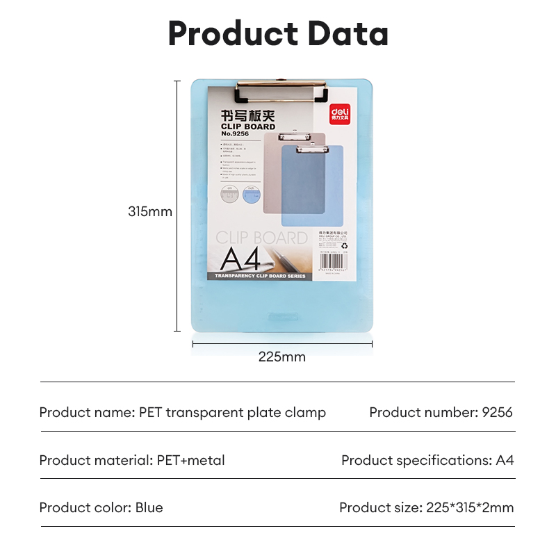 Deli Plate Clamp File Storage PP Board Clip Office Supplies 9248/9256 | Shopee Philippines