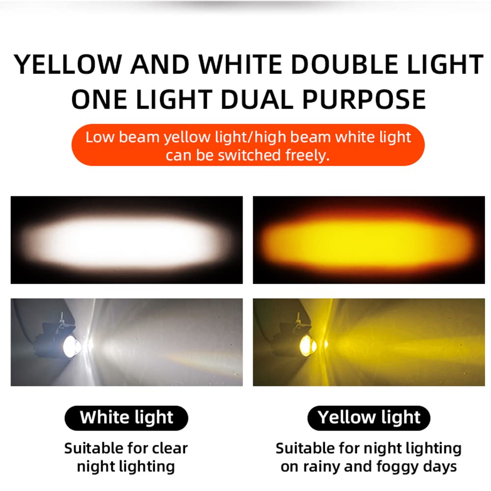 Mini Driving Light White+Yellow Pair of Universal High Quality Led ...