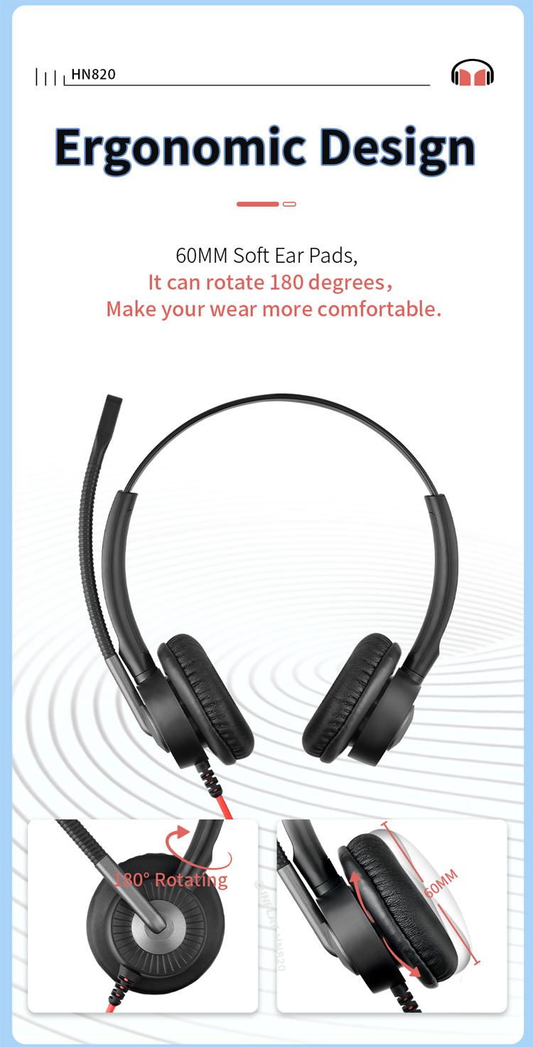 Inplay HN820 Headset Professional Call Center Active Noise Cancellling ...