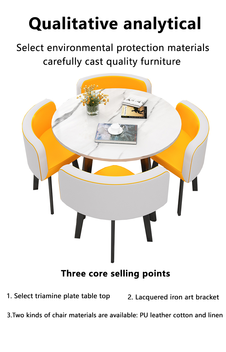 Nordic dining table set table chairs Modern minimalist chair business ...