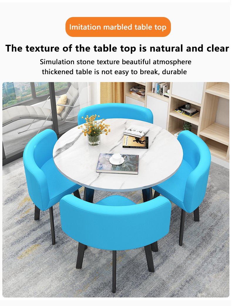 Nordic dining table set table chairs Modern minimalist chair business ...