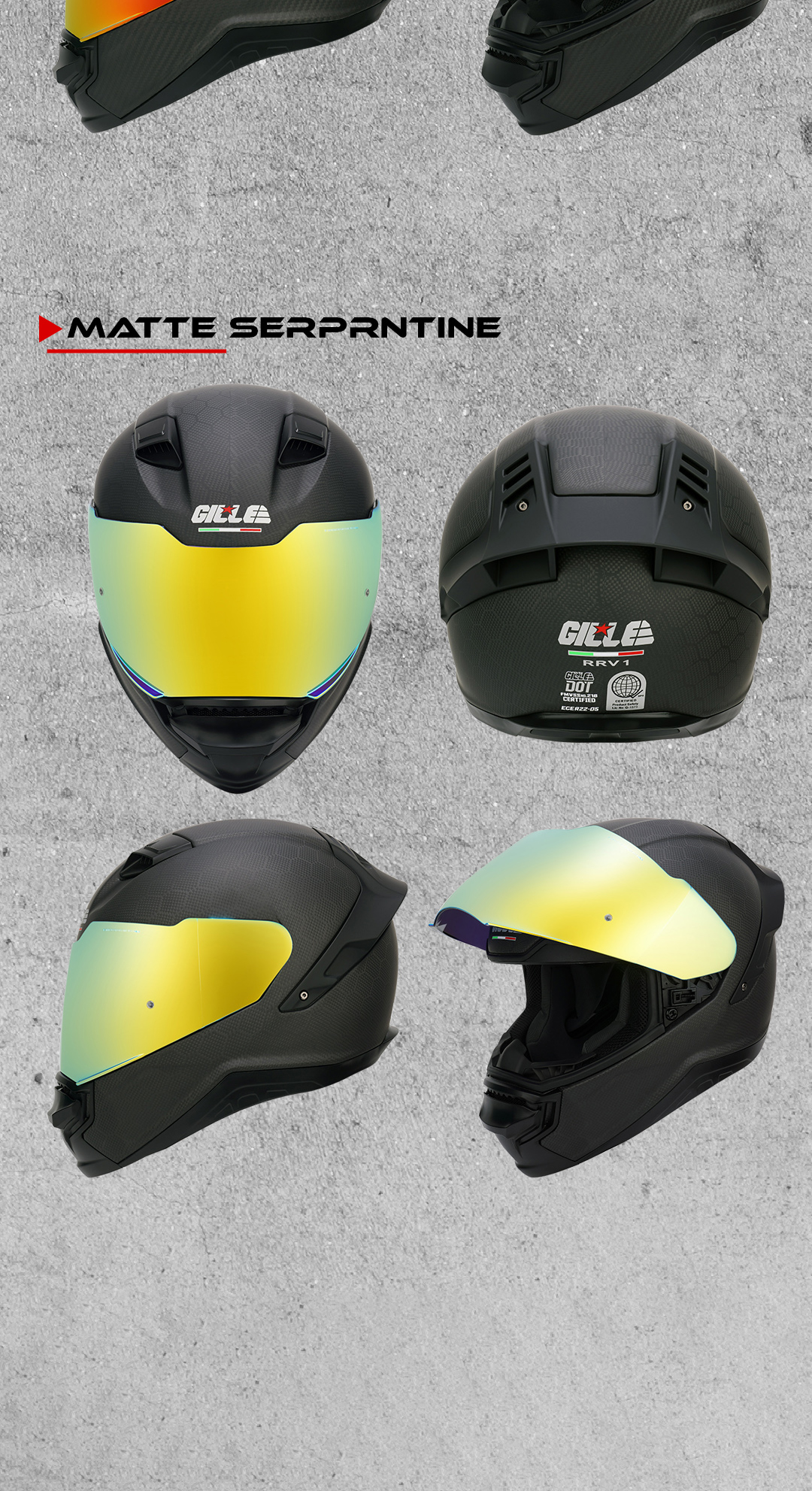 Gille Helmet 893 CARBON Motorcycle Helmet Full Face Single Visor With ...
