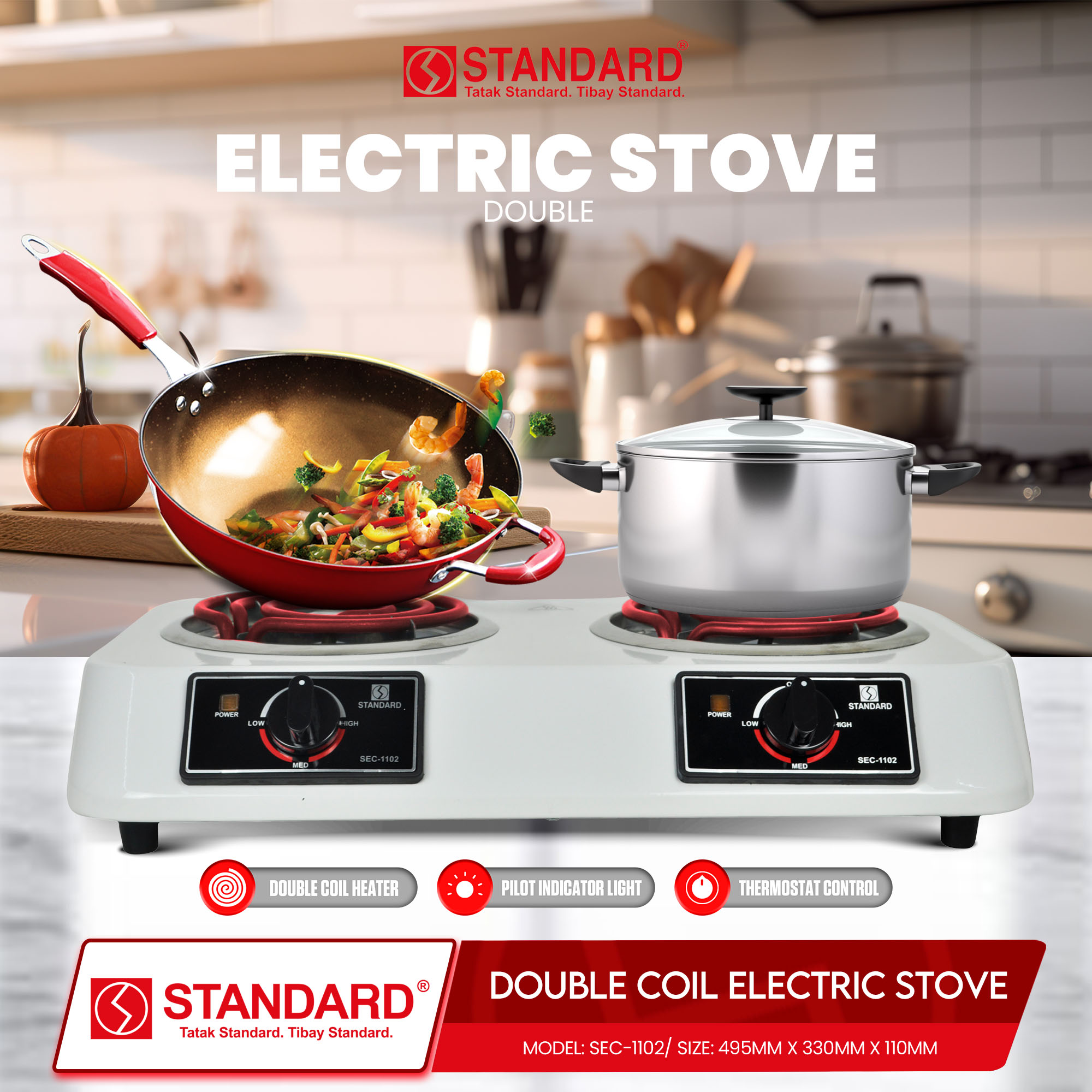 Standard Electric Stove Double Burner - Yellow Elephant | Shopee ...