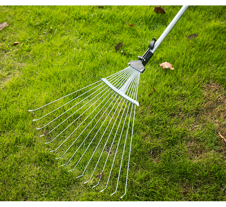 Adjustable Telescopic Metal Garden Leaf Leaves Rake for Lawn Yard ...