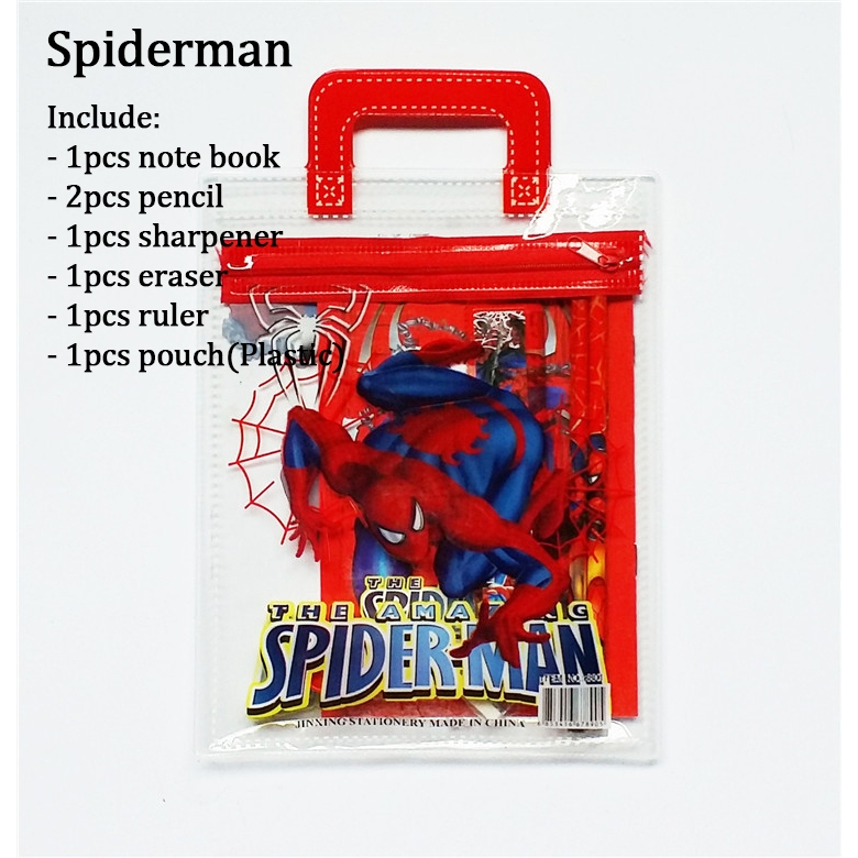 6 In 1 Cartoon School Set Cute Stationery Set pencil Ruler eraser Kids ...