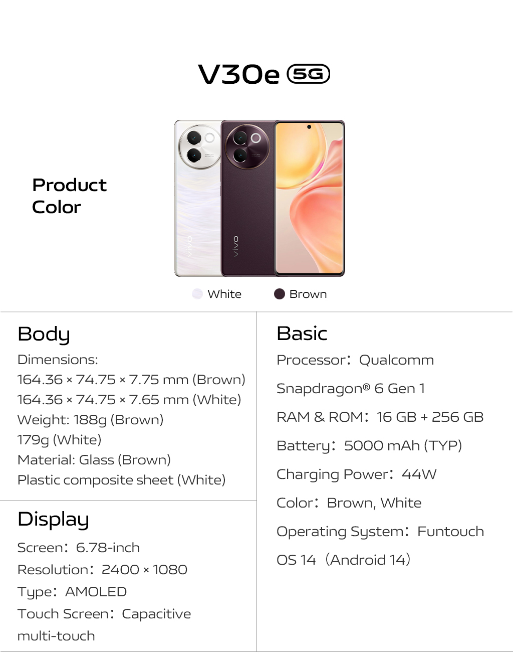 【SALE】 vivo V30e 5G | Flagship SONY IMX882 Camera | 8GB+8GB RAM & 256GB ...