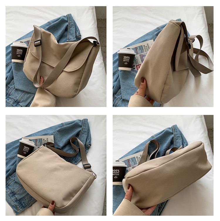 Mumu 2089 Japanese Style Minimalist Women Sling Bag Shoulder Canvas ...
