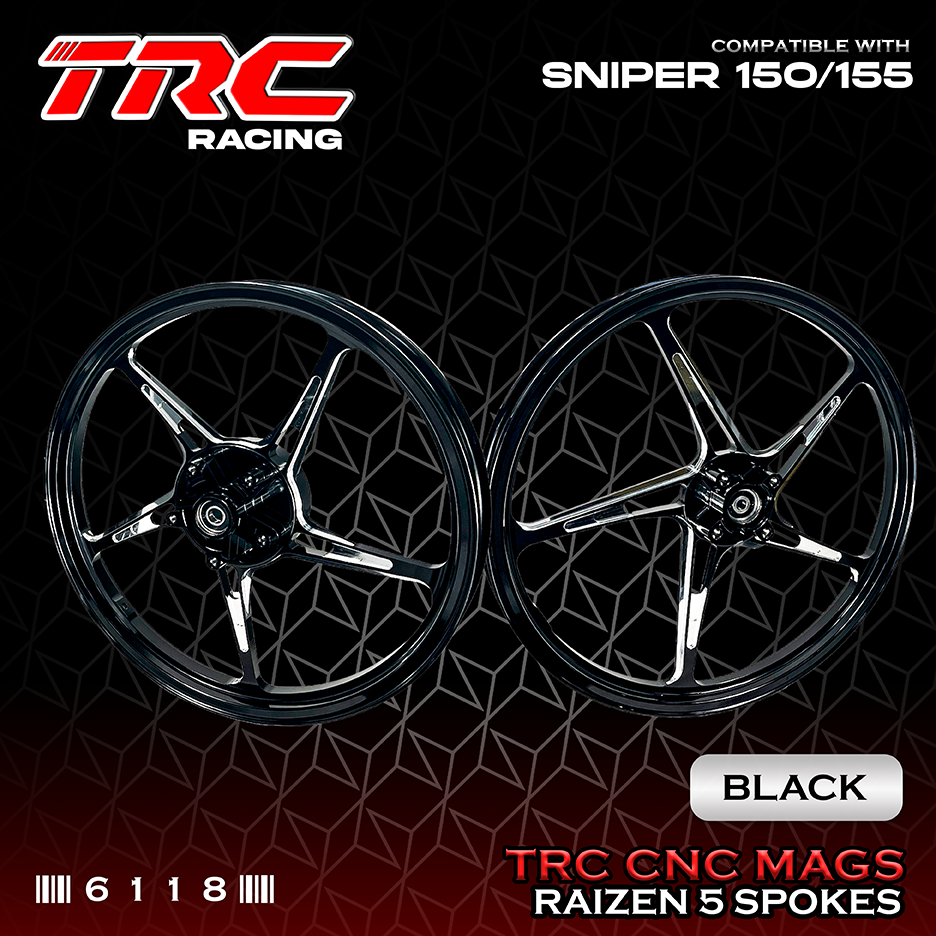 TRC CNC Mags Raizen 5 Spokes 1.6 x 1.6 x 17 Sniper 155/150 6118 ...