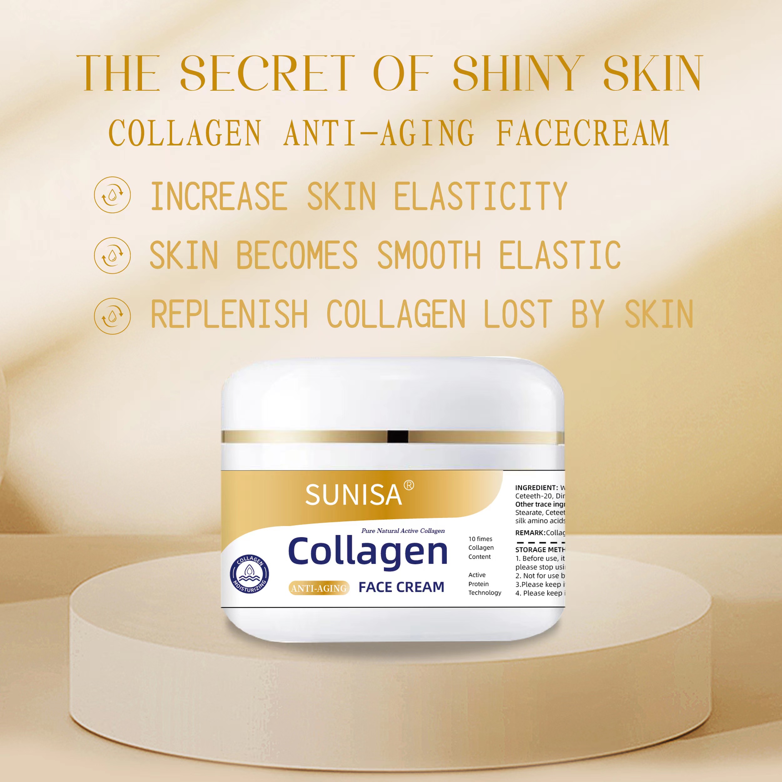 SUNISA Collagen ANTI-AGING FACE CREAM Whitening Moisturizing Lighten ...