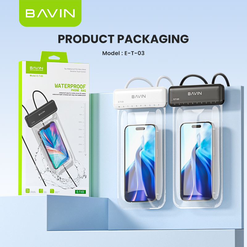BAVIN ET03 Waterproof Phone Bag Touch-Screen Underwater Phone Pouch for ...