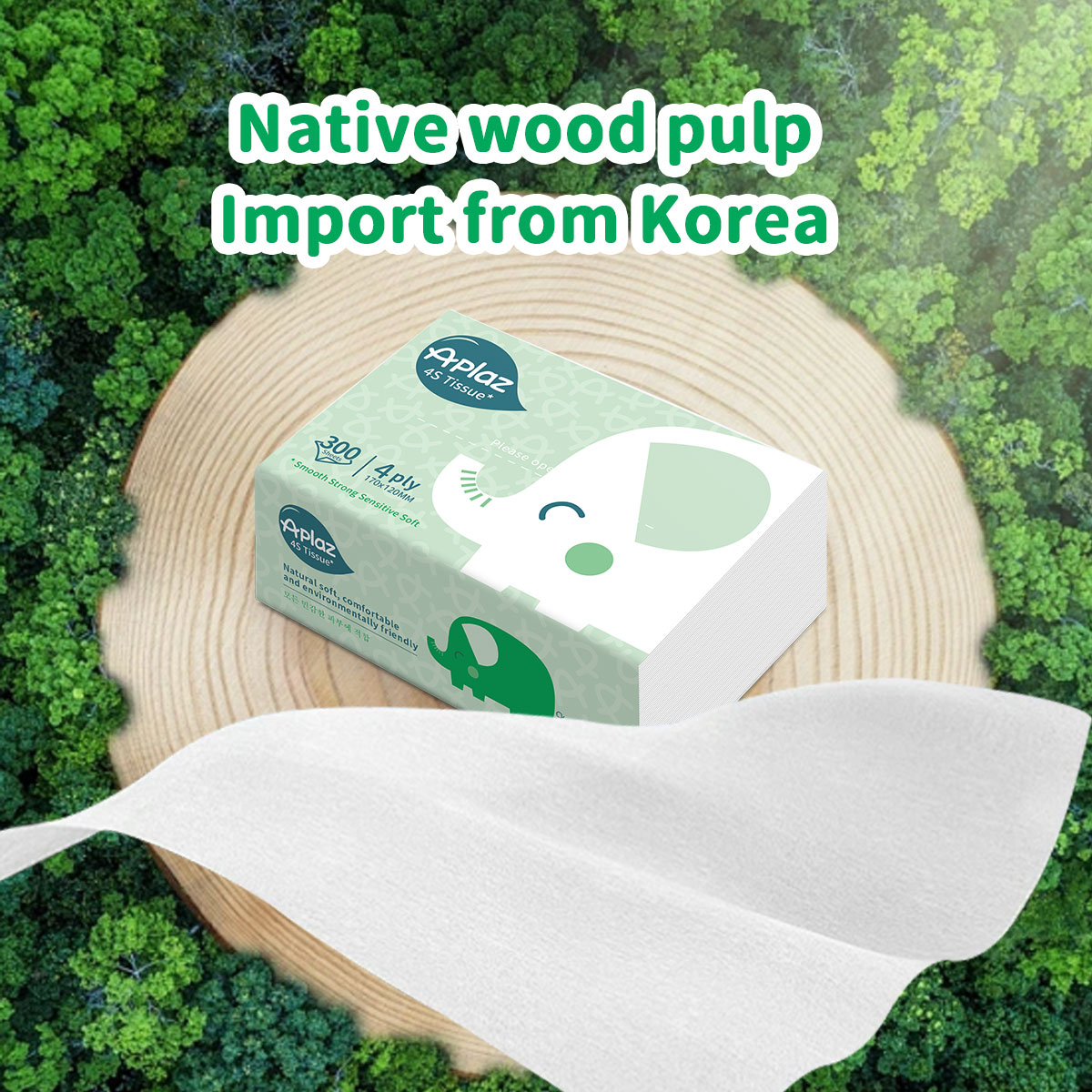 Aplaz 10pack Pure Natural Organic Facial Tissue Paper towel 4 ply ...