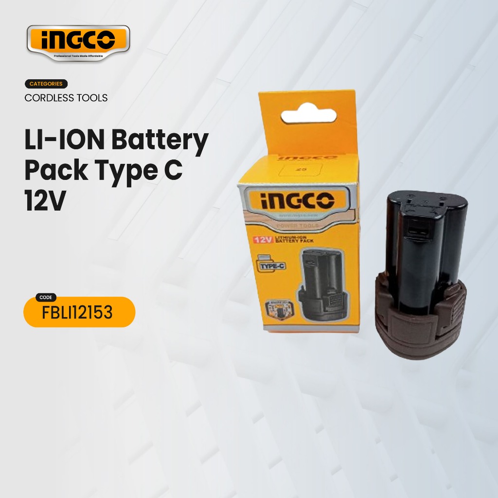 INGCO 12V Li-Ion Battery Pack 1.5Ah USB Type C S12 One battery fits all ...