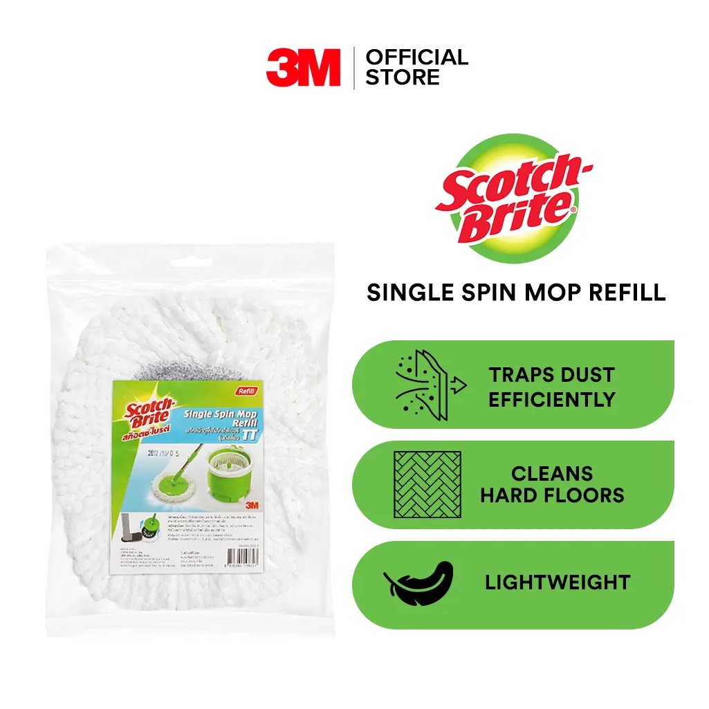 3M™ Scotch-Brite™ Green Single Spin Mop Refill, Durable, 1 pc/pack, For ...