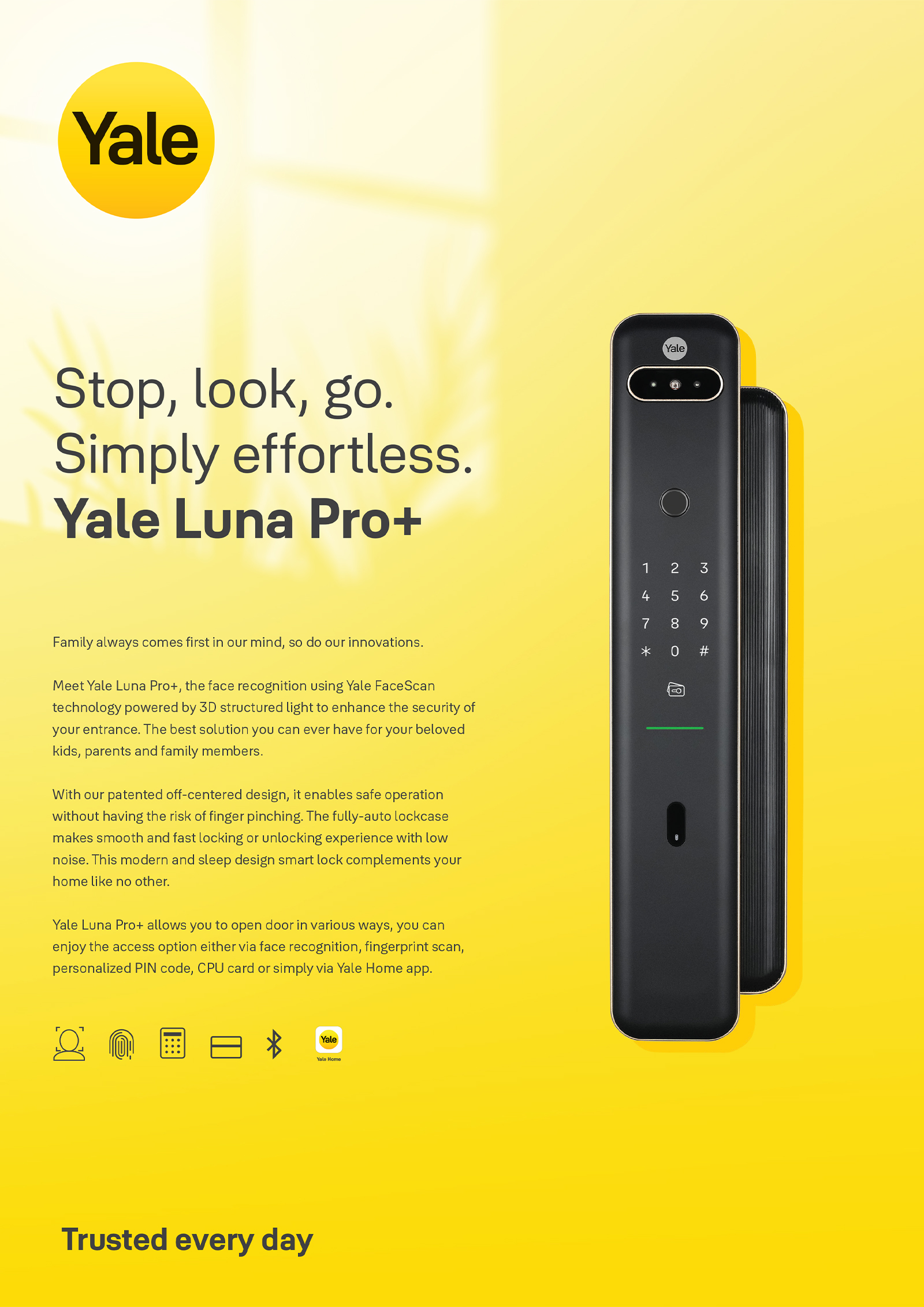 Yale Luna Pro+ Digital Door Lock | Shopee Philippines