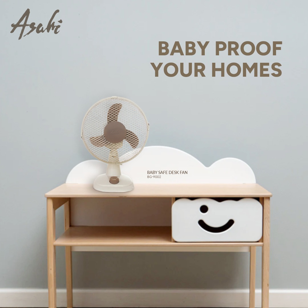 Asahi by Winland Desk Fan | Electric Fan 9 Inch for Children Safety Fan ...