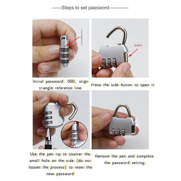 3 Digit Combinations Padlock Safe Cipher Lock Small Combination Lock ...