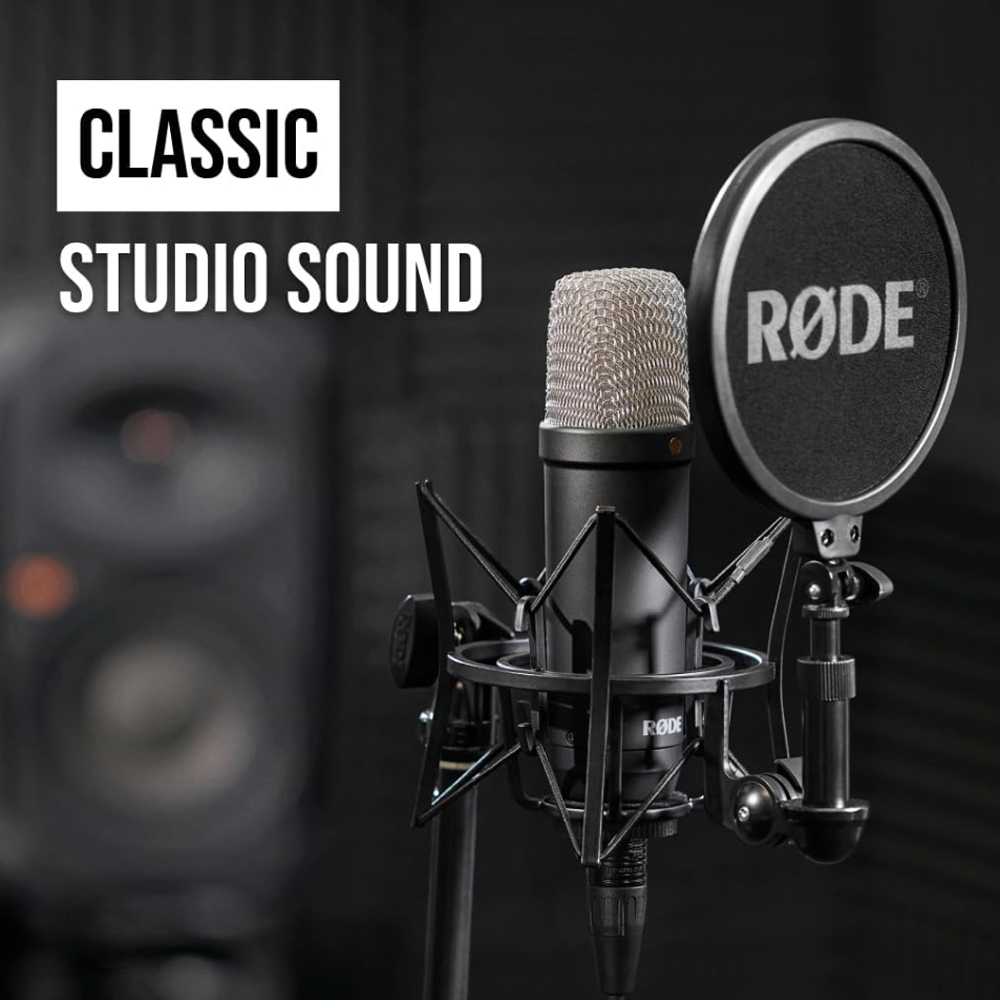 Rode NT1 Signature Cardioid Condenser Studio Microphone w/ Large ...