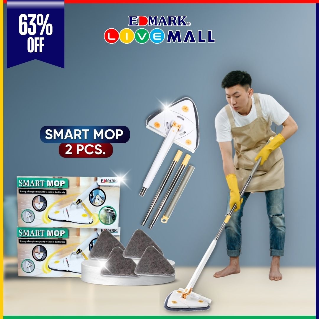 Edmark Smart Mop Bundle with free Fiber Cloth | Shopee Philippines