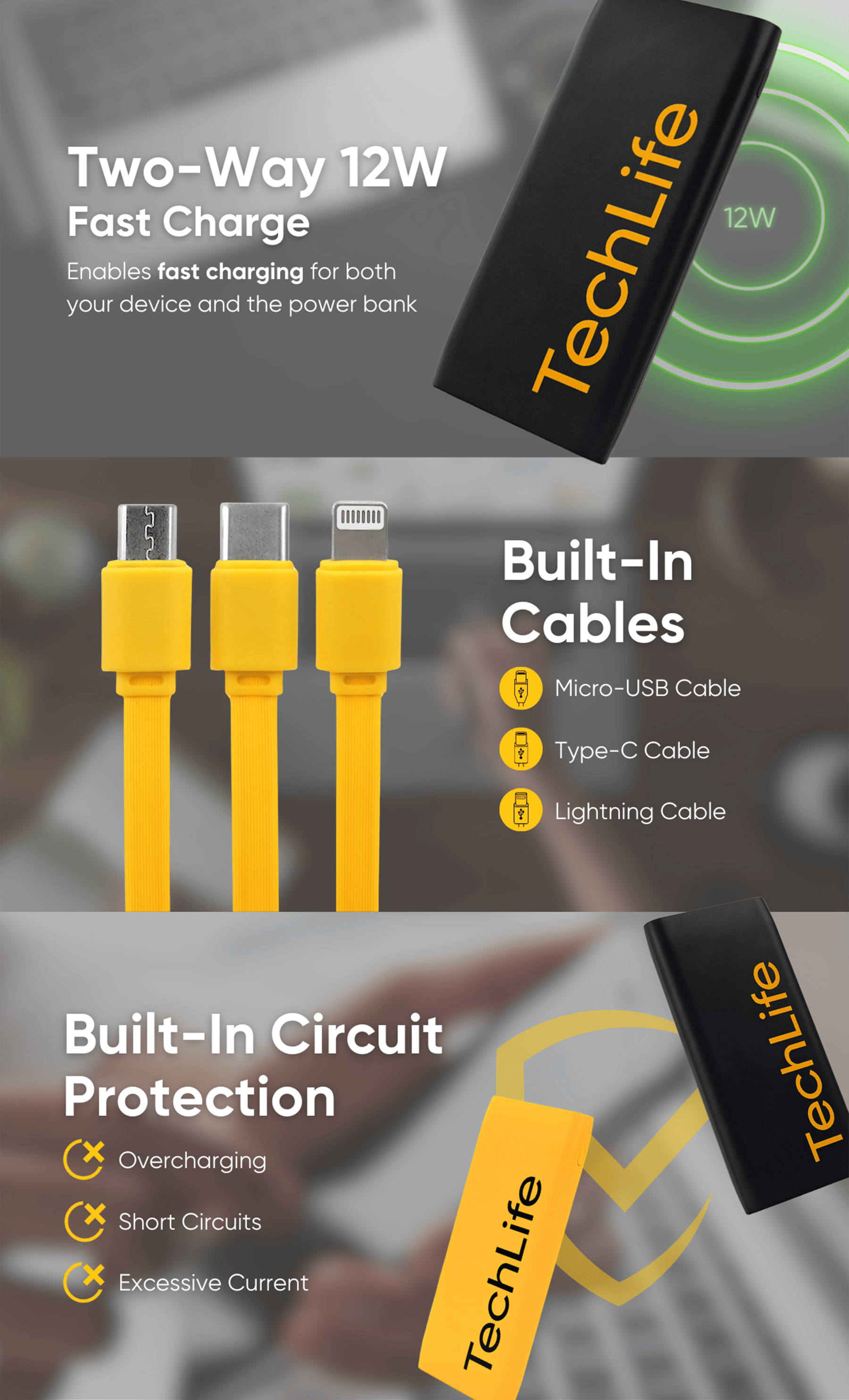 TechLife Power Bank 2 10,000mAh/20,000mAh | Type-C / Micro-USB | Two ...