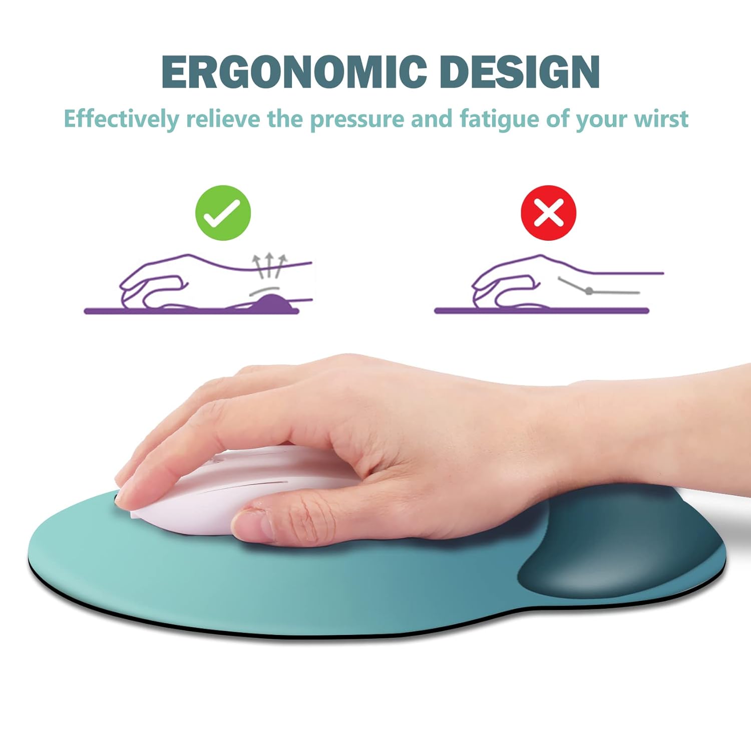 Fantasy Ergonomic UPGRADE REST WRIST Mouse Pad with Comfortable and ...