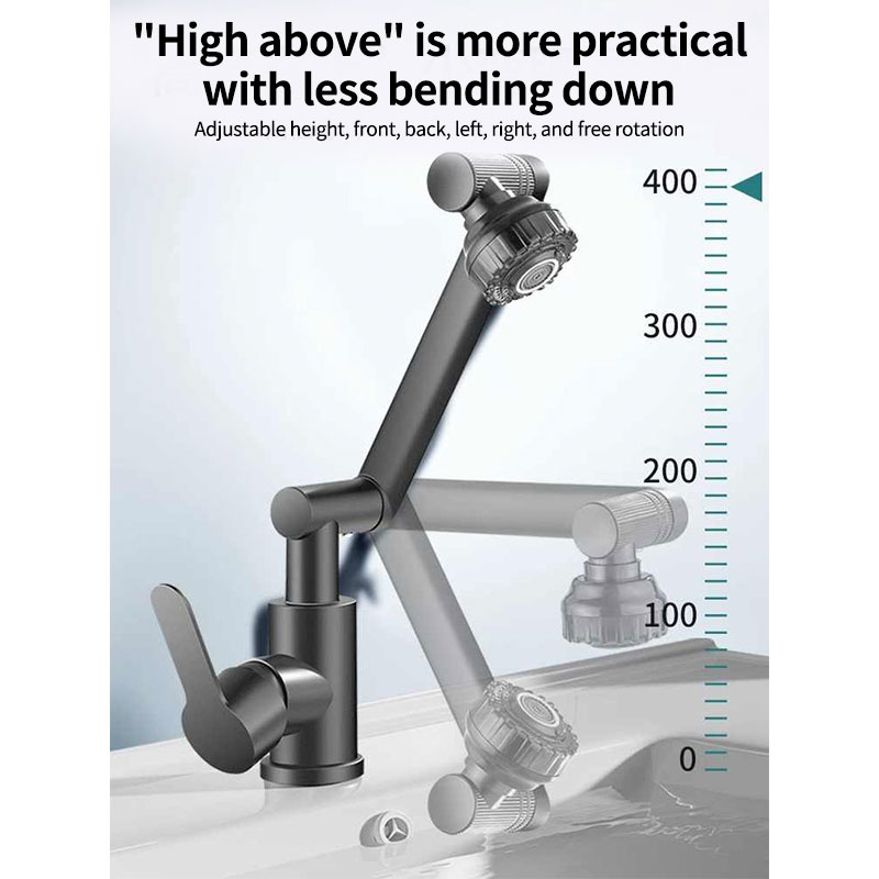 Stainless Faucet 1080 ° Rotating Faucet Lavatory Faucet 2 mode High ...