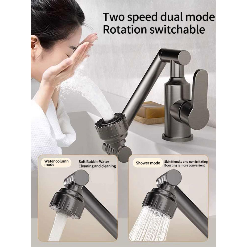 Stainless Faucet 1080 ° Rotating Faucet Lavatory Faucet 2 mode High ...