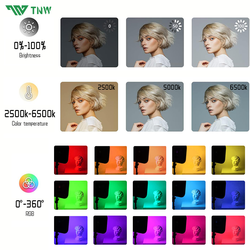 TNW 11inch RGB Panel Light Photo Studio Video Photography Led Panel Kit ...