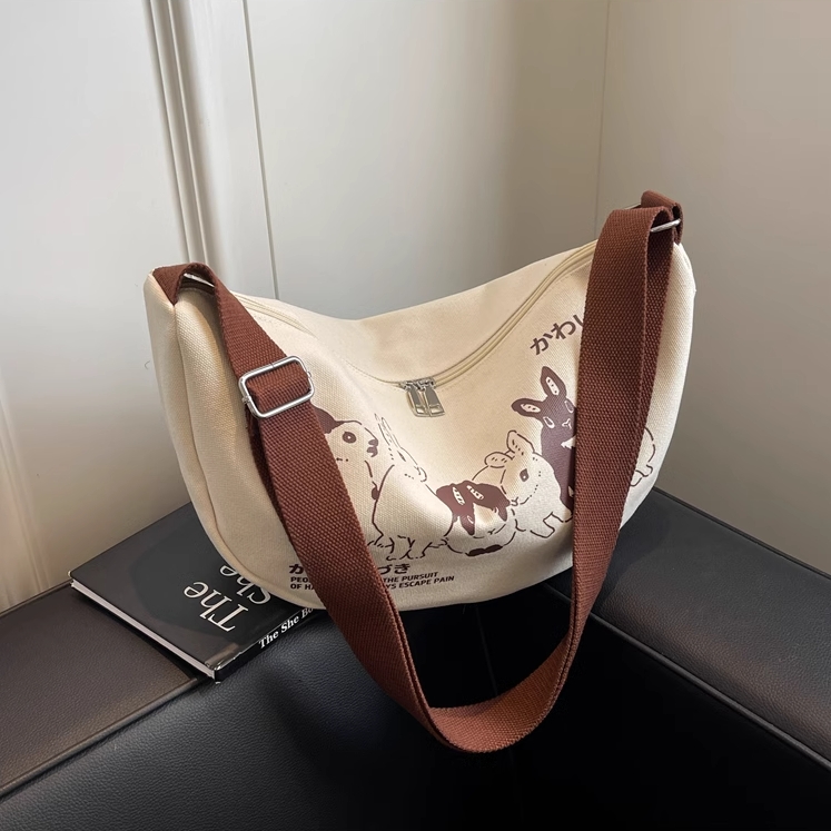 Japanese Cartoon canvas Dumpling Bag For Women large fashion cross body ...