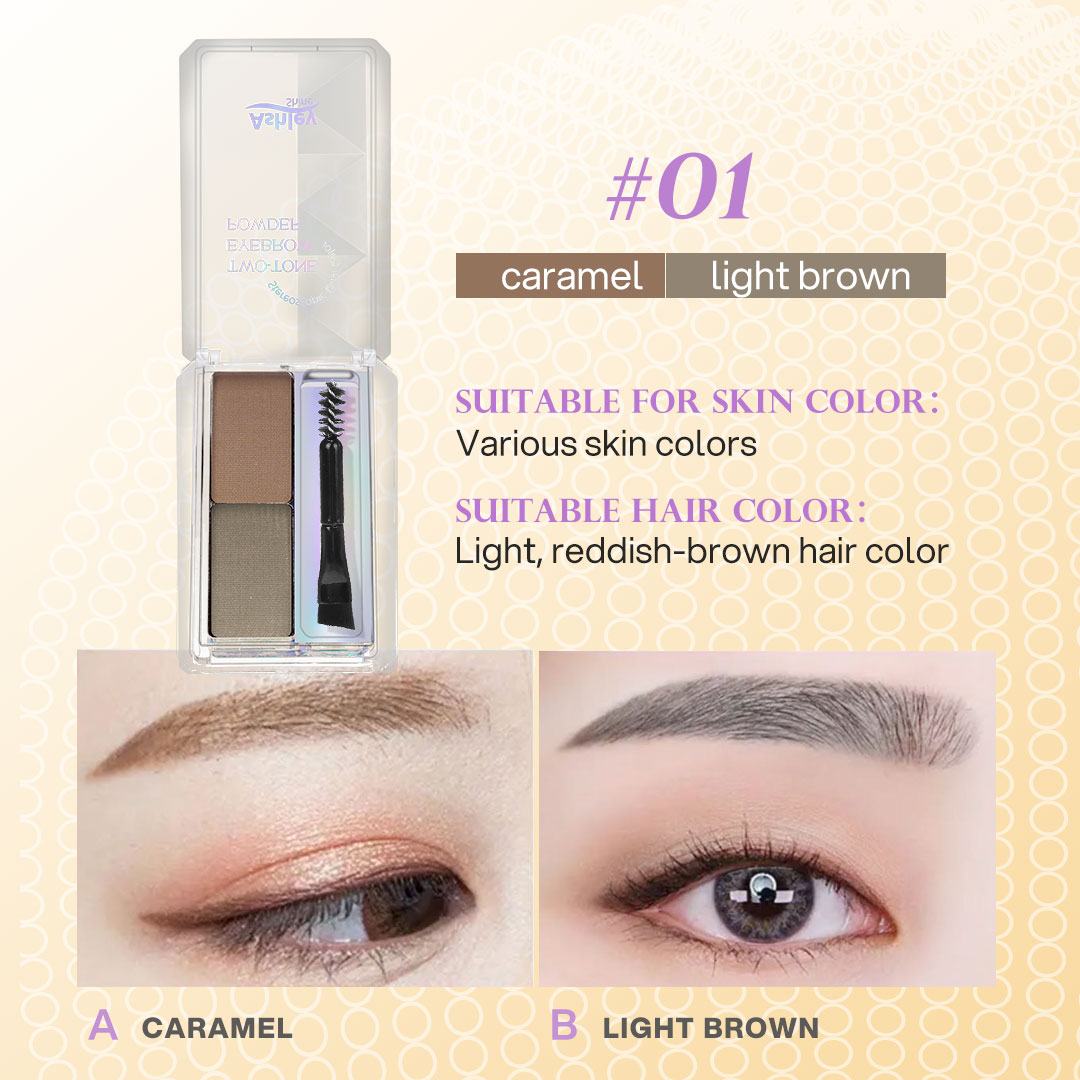 Ashley Shine Bi-Color Eyebrow Powder Waterproof Eyebrow Cream Long ...