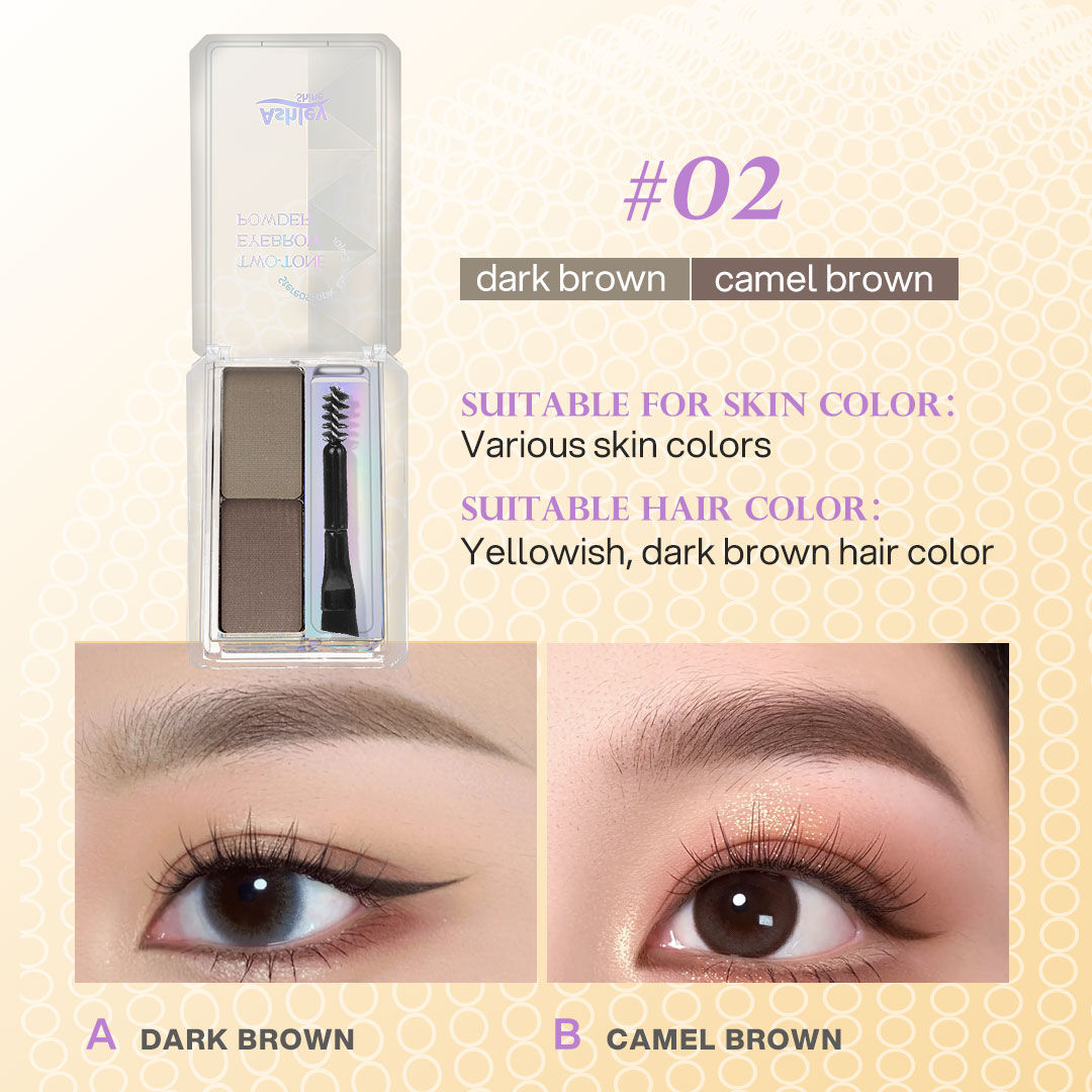 Ashley Shine Bi-Color Eyebrow Powder Waterproof Eyebrow Cream Long ...