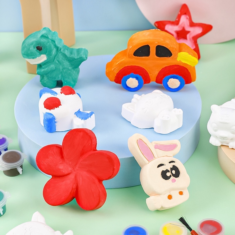 Cartoon Coloring Plaster Doll Handmade Diy Educational Toy Graffiti ...