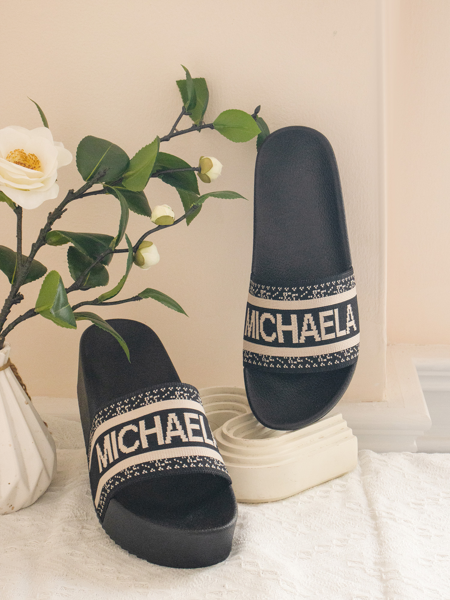 MICHAELA Korean Fashion Wedge Sandals Comfy Breathable Knit Light ...