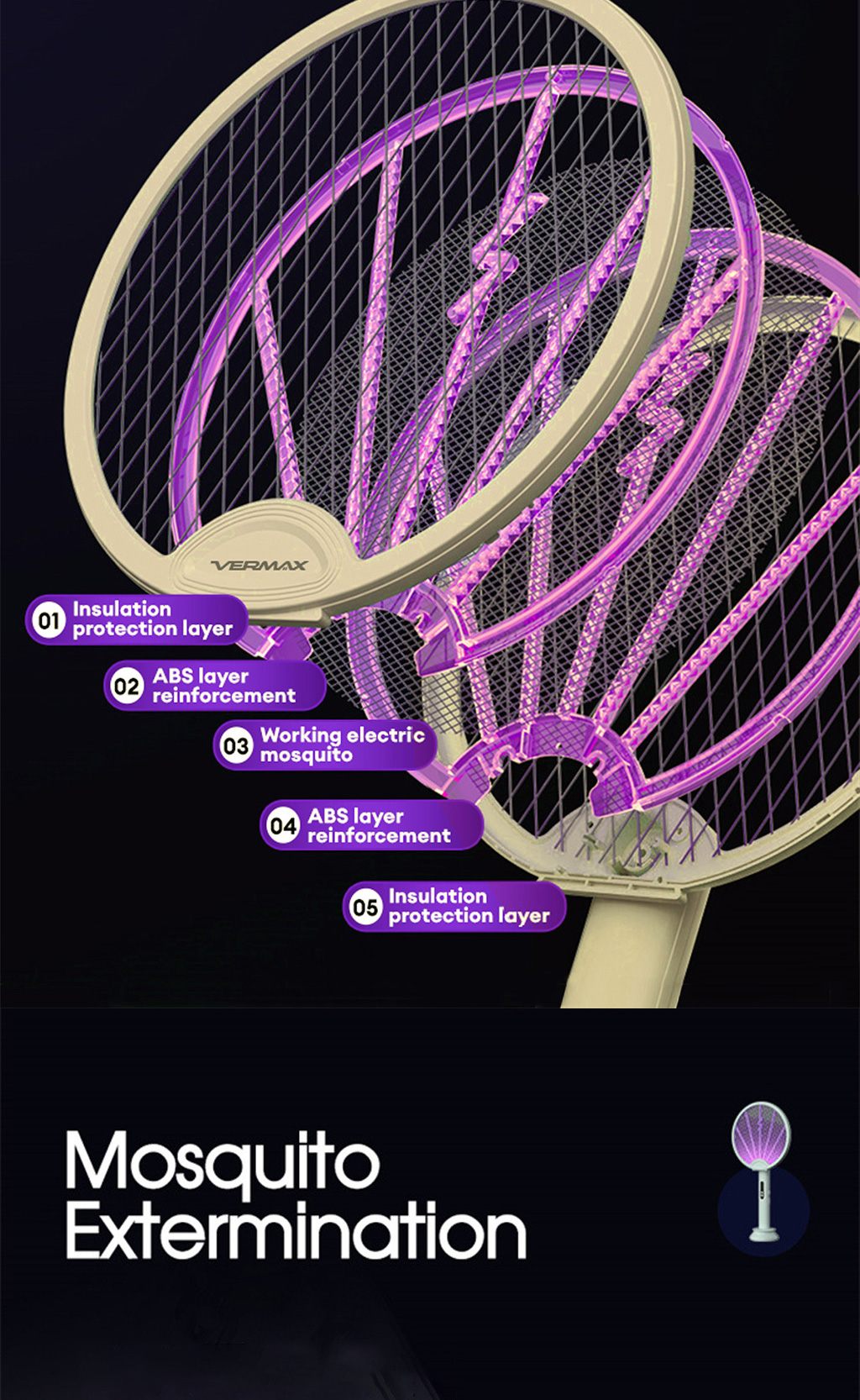 Vermax Electric Mosquito Swatter Pamatay Lamok Voltage Efficiency ...