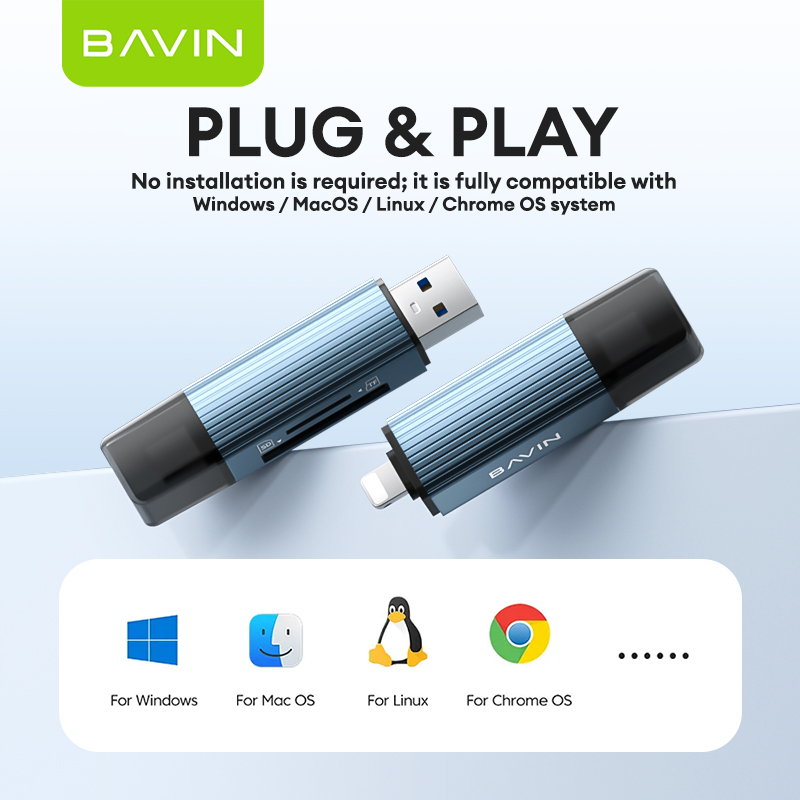 BAVIN O50 / O51 Multifunction Card Reader 2 in 1 OTG Transfer Adapter ...