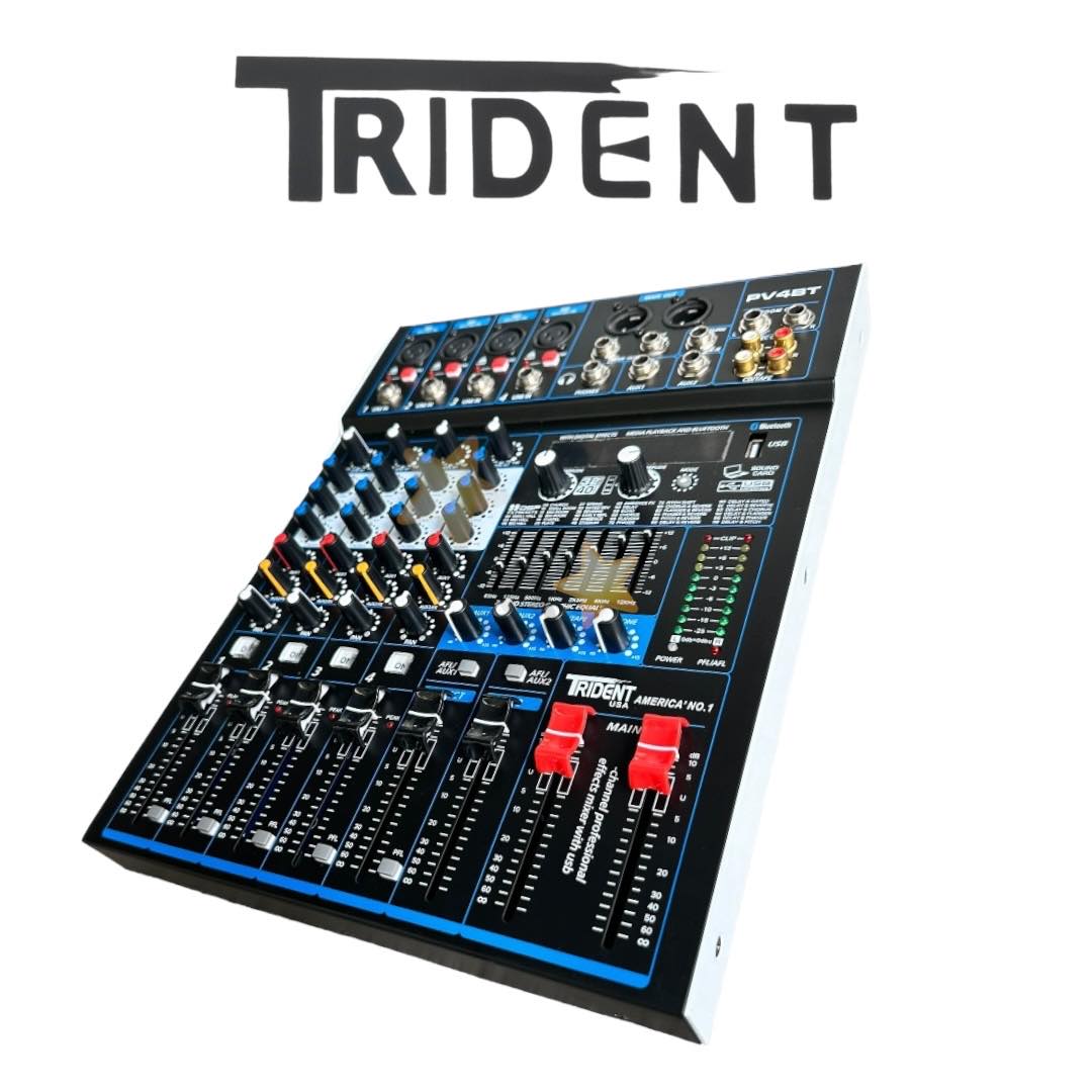 Trident PV-4BT 4channel passive mixer with built-in sound card 99DSP ...