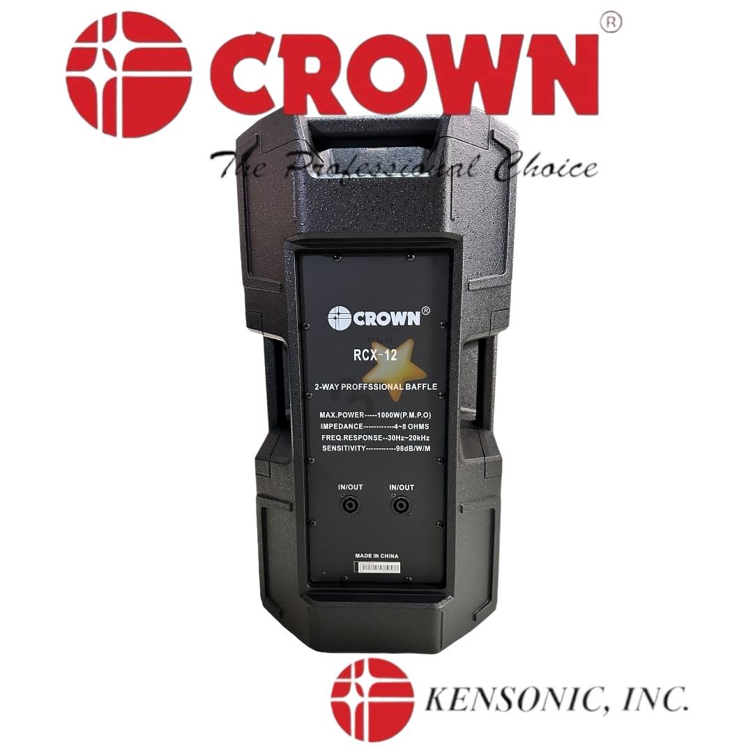 New 2025 Crown RCX-12 12 Inch Professional Baffle 1000 Watts PMPO PLX ...