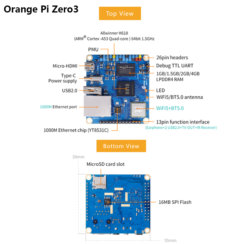[ Original ] Orange Pi One 1GB / Opi Zero3 1GB Kit Mini PC Computer For ...