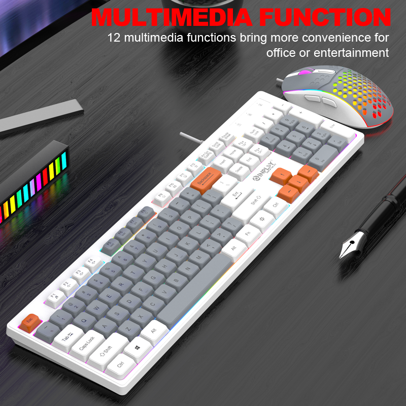 Inplay STX380 Keyboard and Mouse Set With Rainbow RGB Light Combo For ...