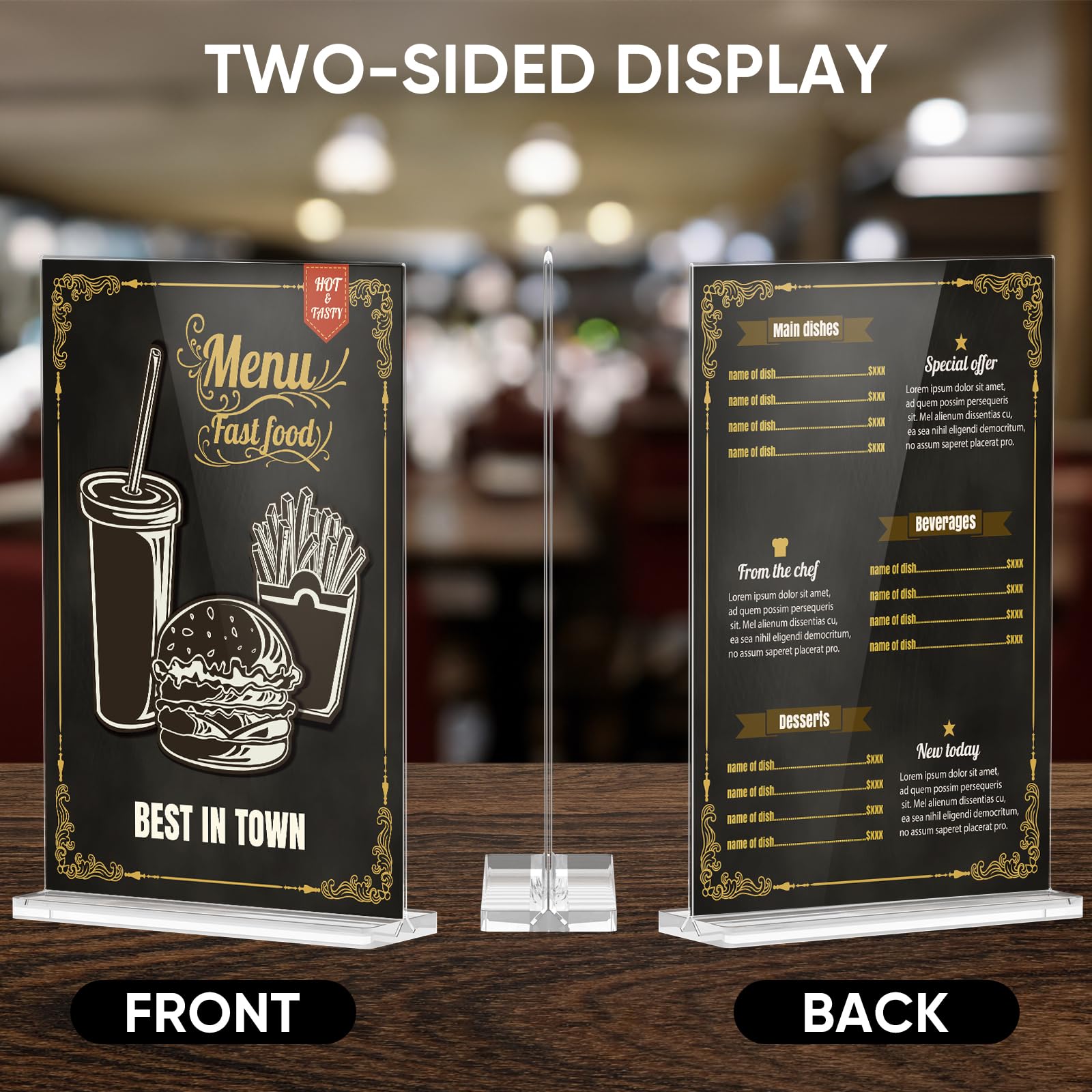 Acrylic Double Sided Menu Holder Display Stand A4/A6/5 For Business ...