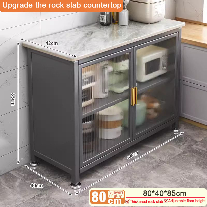 SWG Kitchen Storage Cabinet Sideboard Cupboard Cabon Steel Organizer ...