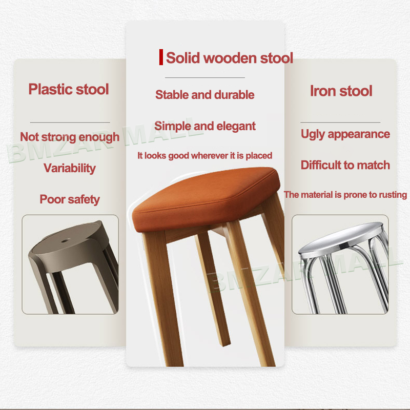Solid Wood Stool Dinning Stool Bar Stool With Soft Seat Technology ...