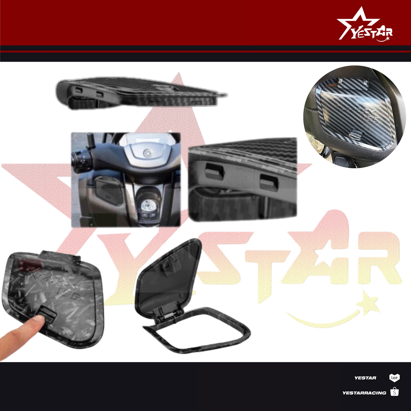 Yestar Nmax 155 V2 2020/2021 Volt Compartment Cover with Lock - Stylish New Look Motorcycle ...