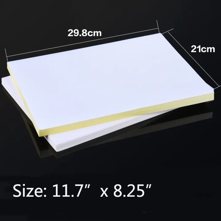 A4 Printable Sticker Paper Matte Glossy 100 Sheets for Laser Inkjet ...