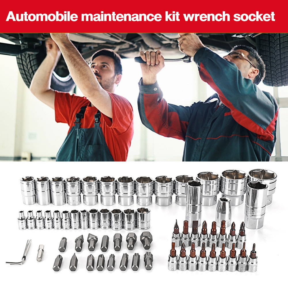 82 PCS Tools Set for Motorcycle Car Bike Socket Wrench Multifunctional ...