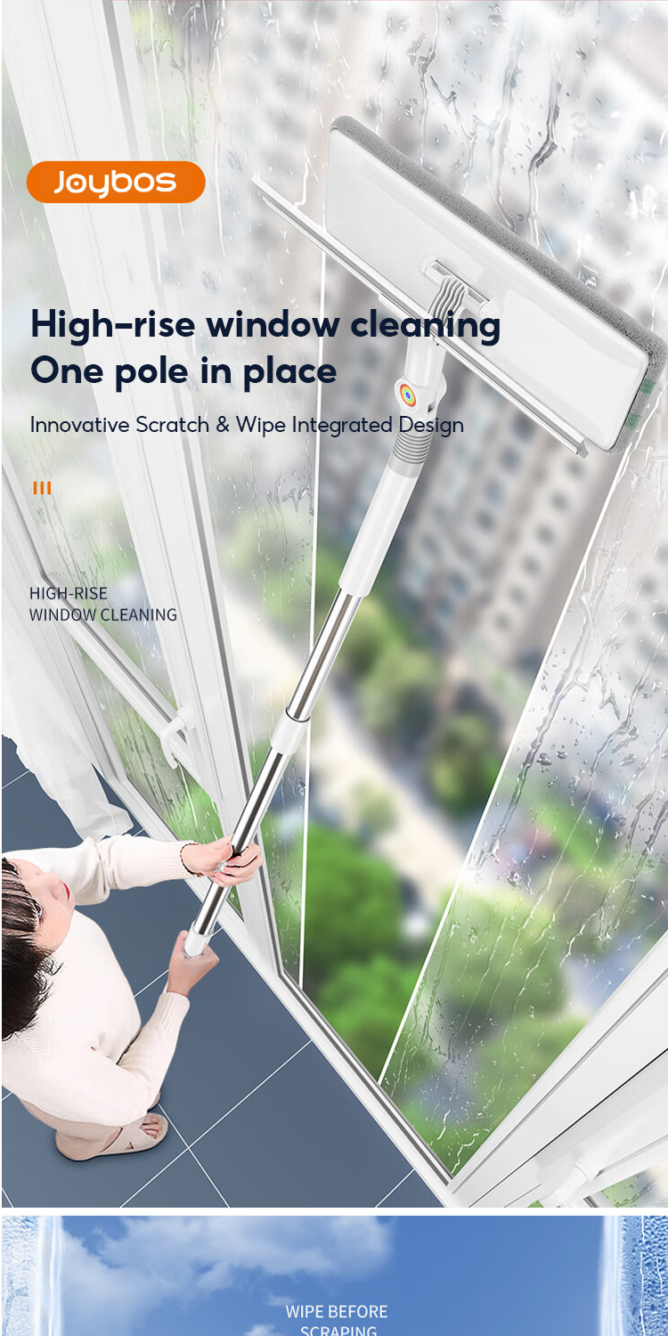 Joybos CHG1D1 Window Cleaner with Wiper Strip High-rise Window Wiper Mop Floor Cleaning Tool ...