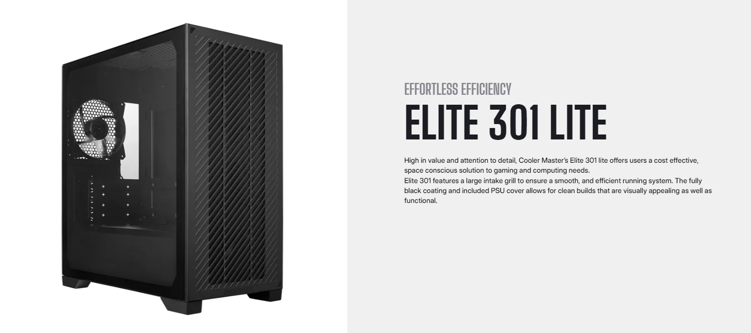Itw | Cooler Master mATX Computer Case Elite 301 Lite mATX Mini Tower ...